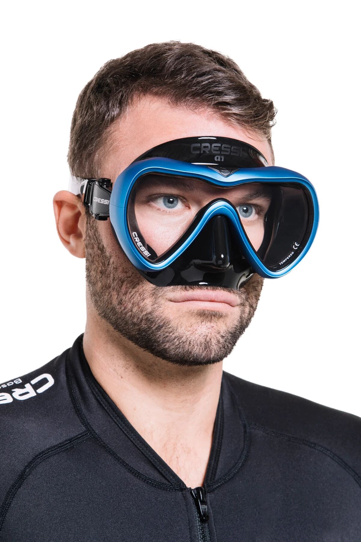 Cressi A1 Dalış Maskesi- Mavi Çerçeveli